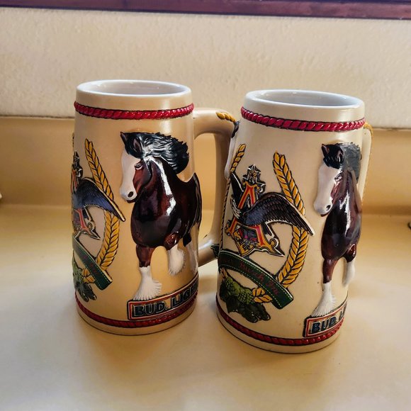 Budweiser | Dining | Vintage 983 Bud Light Baron Clydesdale Stein ...